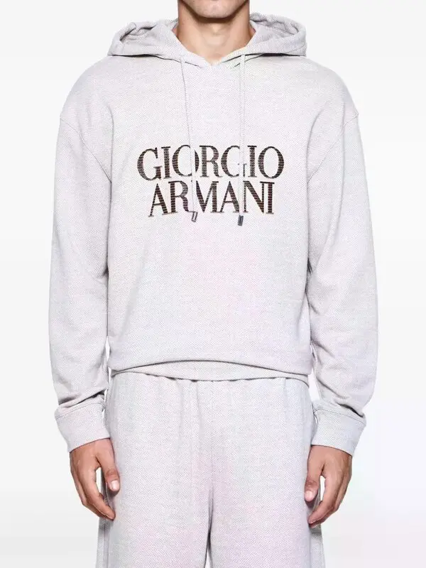 Giorgio Armani Logo Drawstring Hoodie