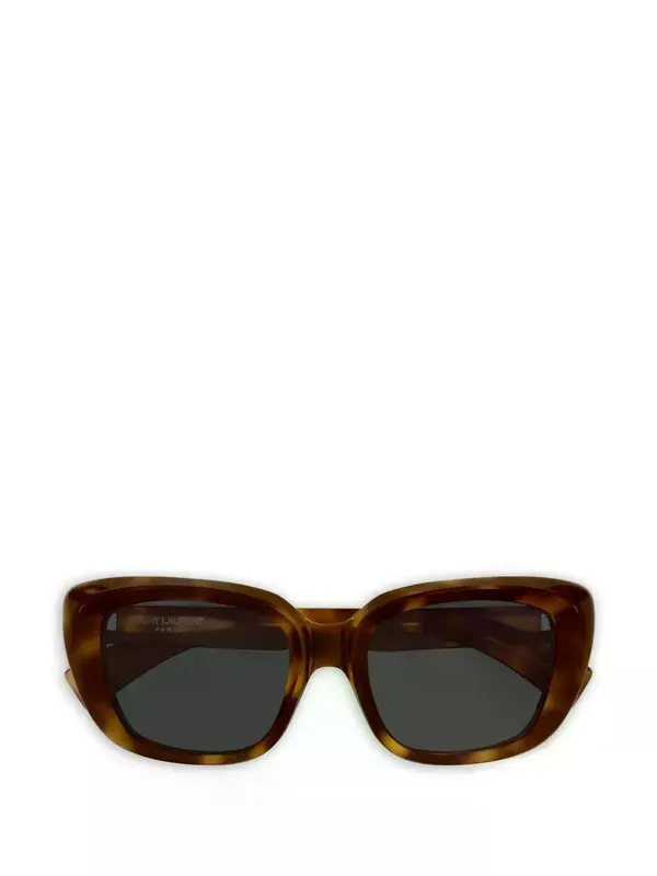 Saint Laurent Rectangle-frame Tortoiseshell Sunglasses - Brown