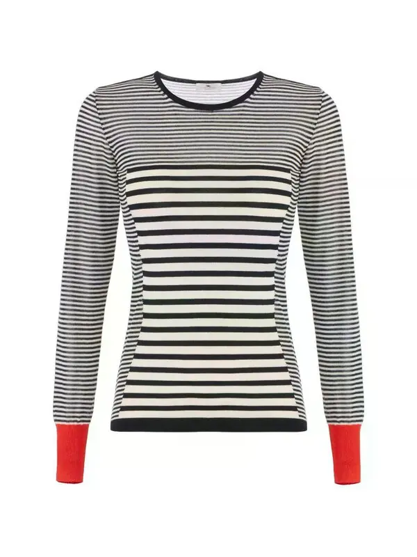 Elisabetta Franchi Striped Knit Top - Red