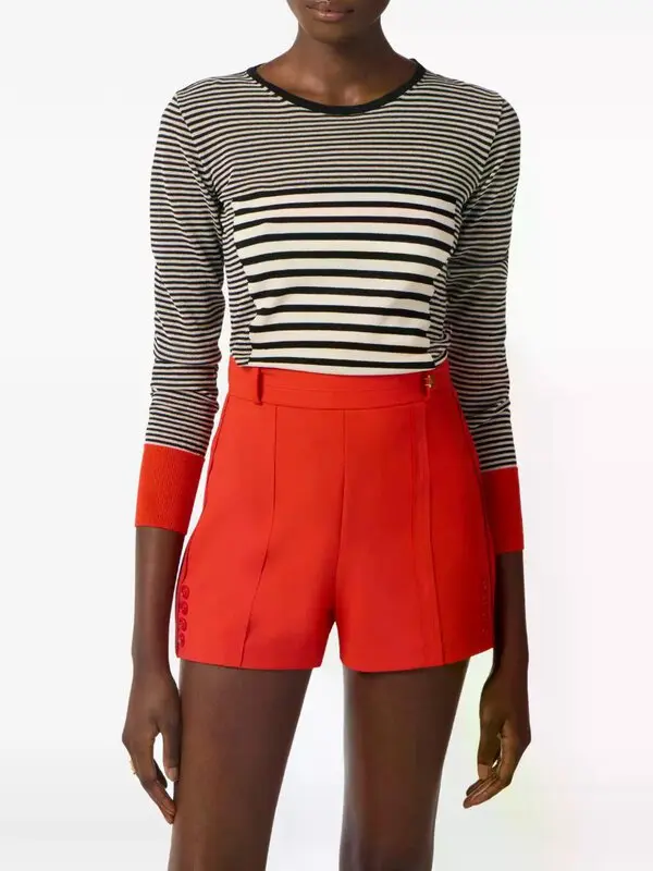 Elisabetta Franchi Striped Knit Top - Red