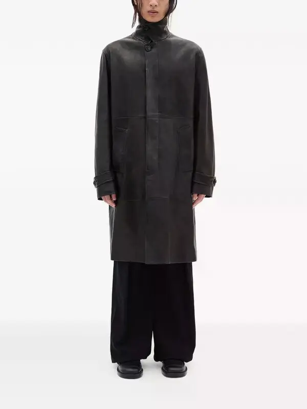 ANN DEMEULEMEESTER Leather Single-breasted Coat