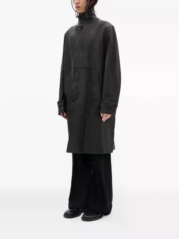 ANN DEMEULEMEESTER Leather Single-breasted Coat