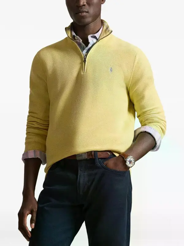 Polo Ralph Lauren Cotton Quarter-zip Sweater - Yellow