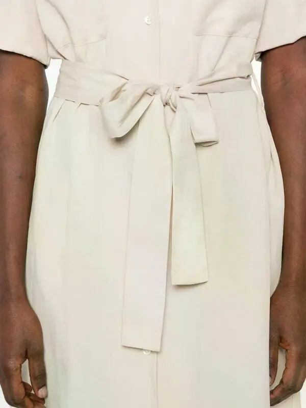 Gant Button-fastening Belted Midi Shirt Dress - Neutrals
