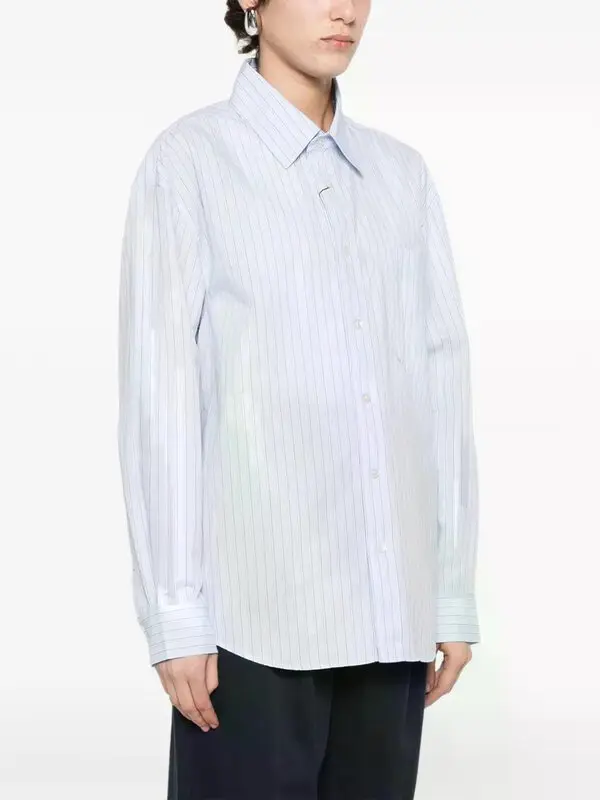 DUNST Striped Pocket Shirt - Blue