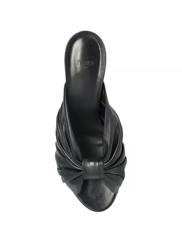 Fendi Arco Twisted-upper Leather Sandals - Black