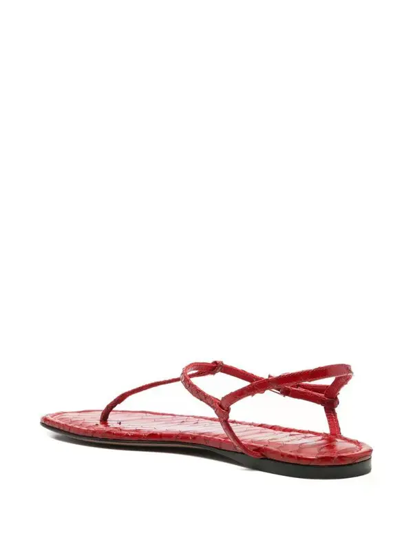 Paris Texas Snake-embossed Leather Sandals