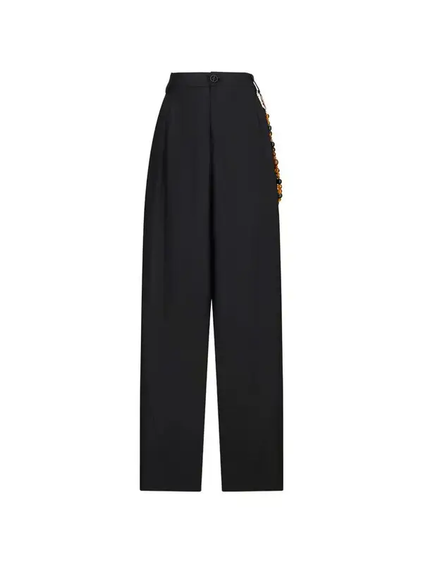 DARKPARK Phebe Beaded Wide-leg Trousers