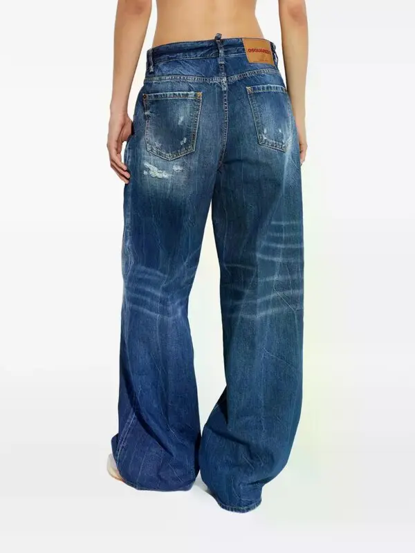 Dsquared2 Distressed Wide-leg Jeans