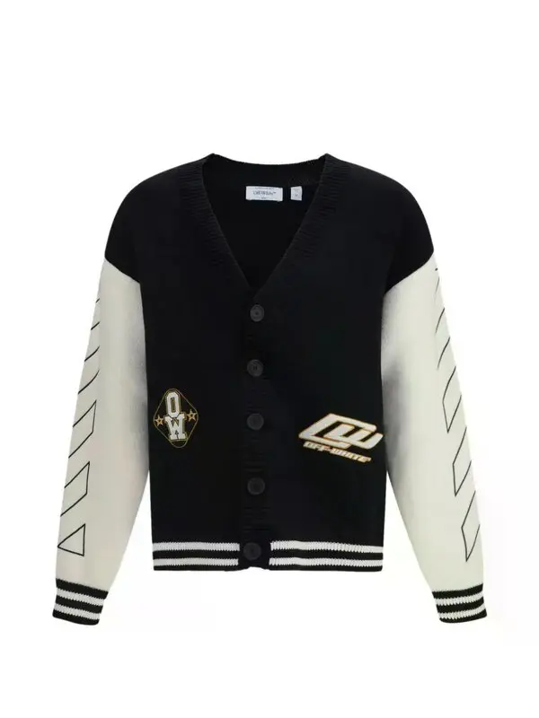 Off-White Varsity Embroidered Cardigan - Black
