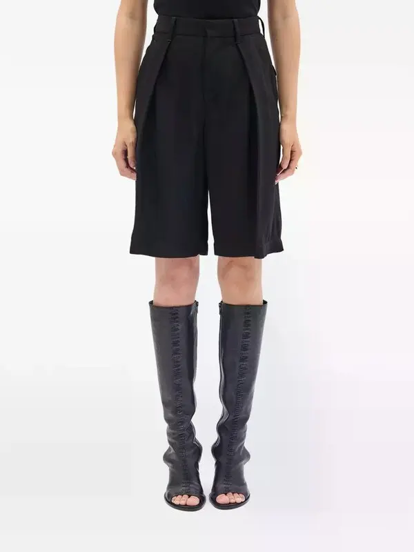 ANN DEMEULEMEESTER Pleated High-waisted Shorts
