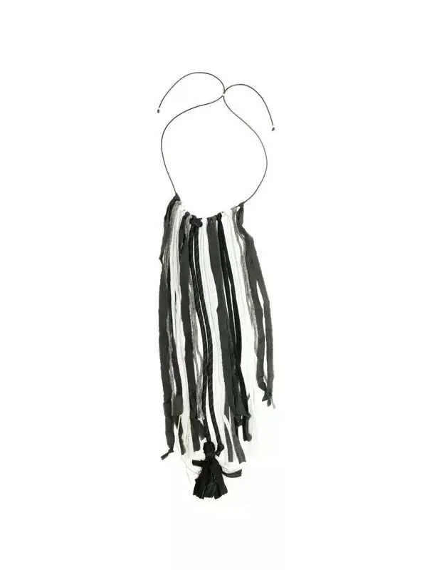 OPEN YY Fringed Necklace - Black