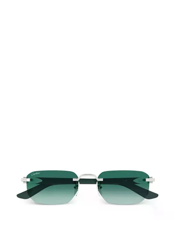 CARTIER Geometric Rimless Sunglasses - Silver
