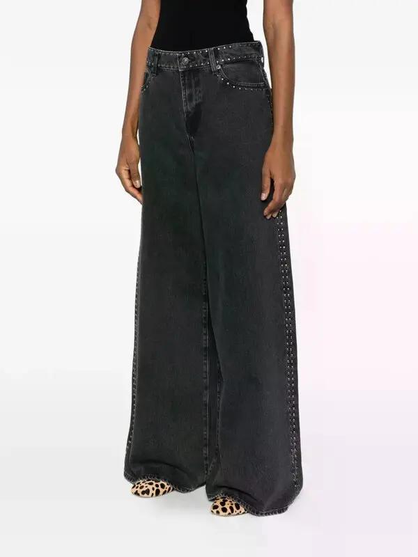 7 For All Mankind Marie Studded Wide-leg Jeans