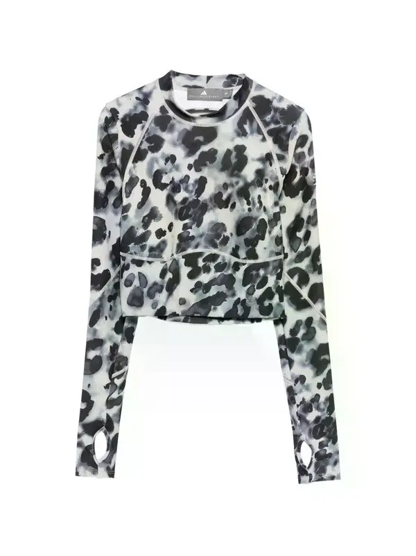 Adidas By Stella McCartney Animal-pattern Compression Top