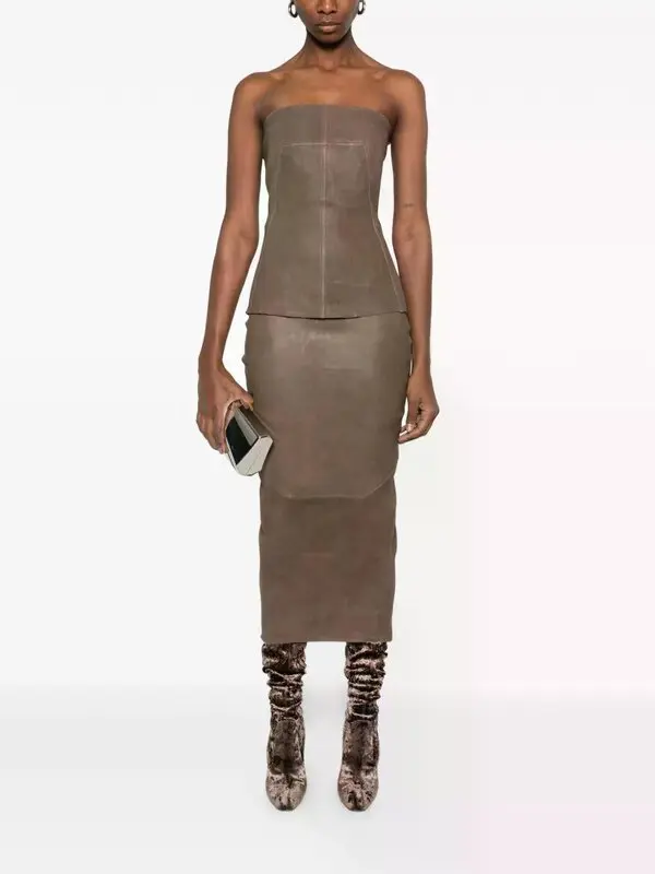 Rick Owens Leather Strapless Top