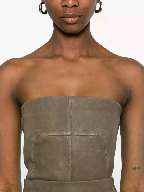 Rick Owens Leather Strapless Top