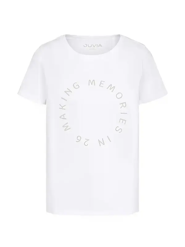JUVIA Letter-print T-shirt - White