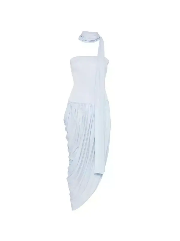 ESSE STUDIOS Strapless Draped Dress With Scarf Detail