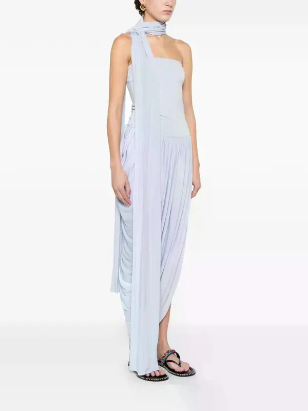 ESSE STUDIOS Strapless Draped Dress With Scarf Detail