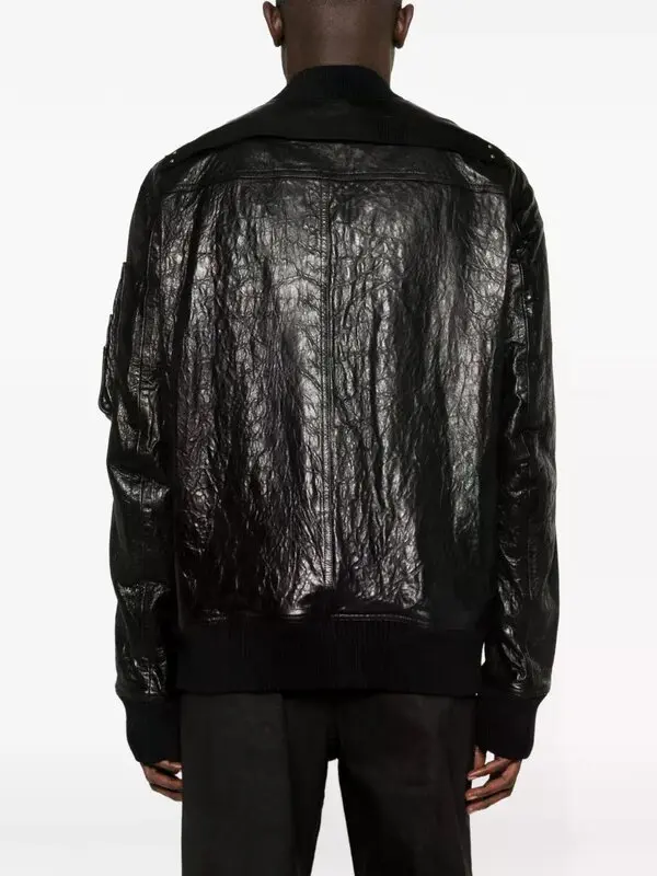 Rick Owens Classic Leather Flight Bomber Jacket - Black