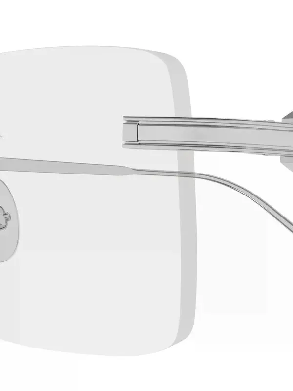 Cartier Rectangle Rimless Glasses - Silver