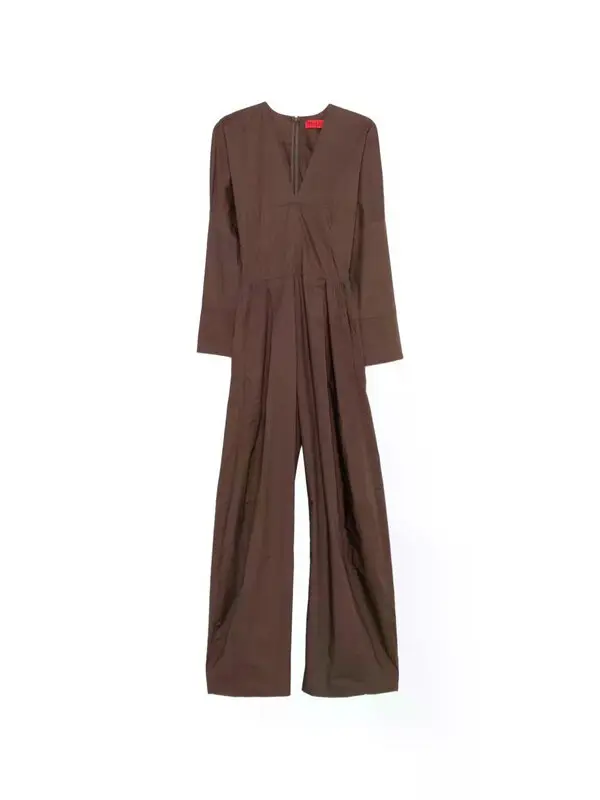 THELATEST V-neck Long-sleeve Jumpsuit - Brown