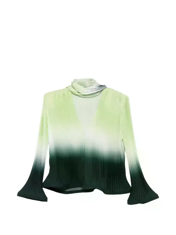 ROWEN ROSE Pleated Degradé Scarf Blouse