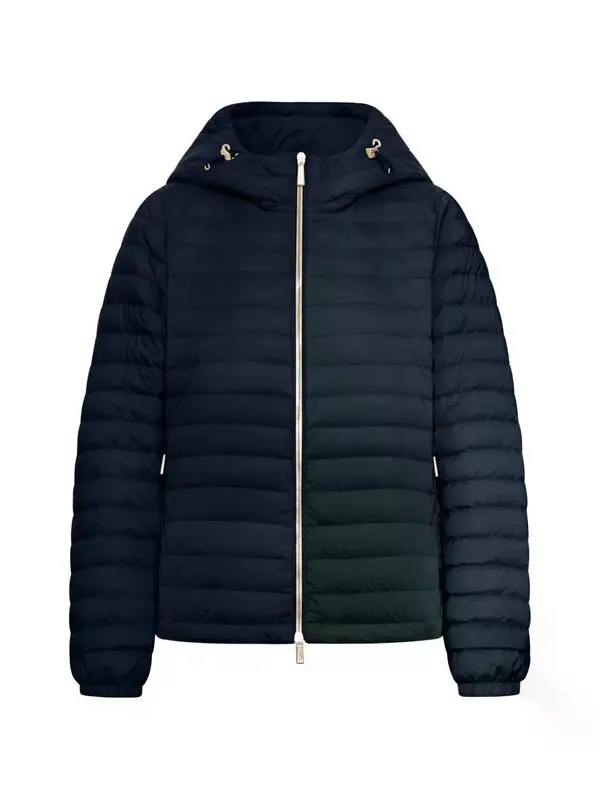 MOORER Quilted Hooded Jacket - Blue