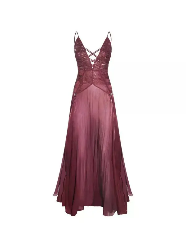 NISSA Sleeveless Criss-cross Dress - Red