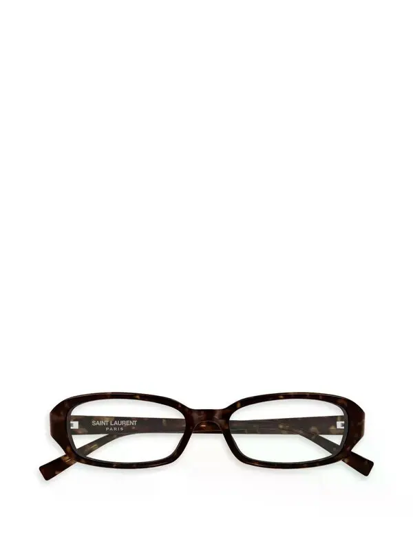 Saint Laurent Rectangle-frame Tortoiseshell Glasses - Brown