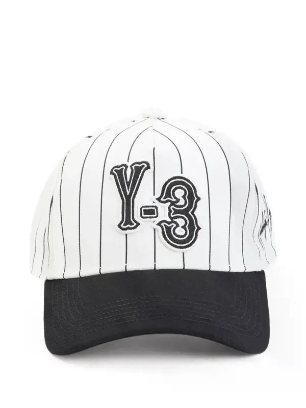 Y3 Striped Logo Cap - White