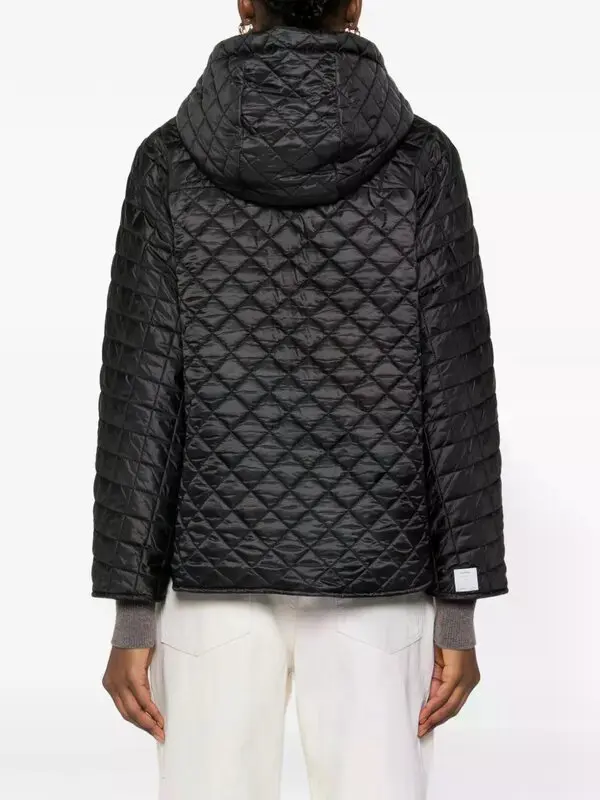 Max Mara Quilted Hooded Jacket - Black