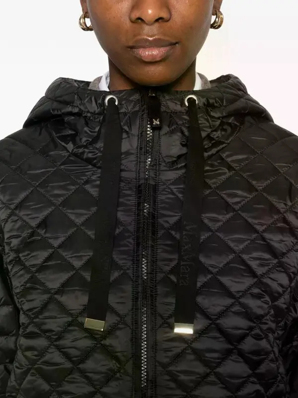 Max Mara Quilted Hooded Jacket - Black