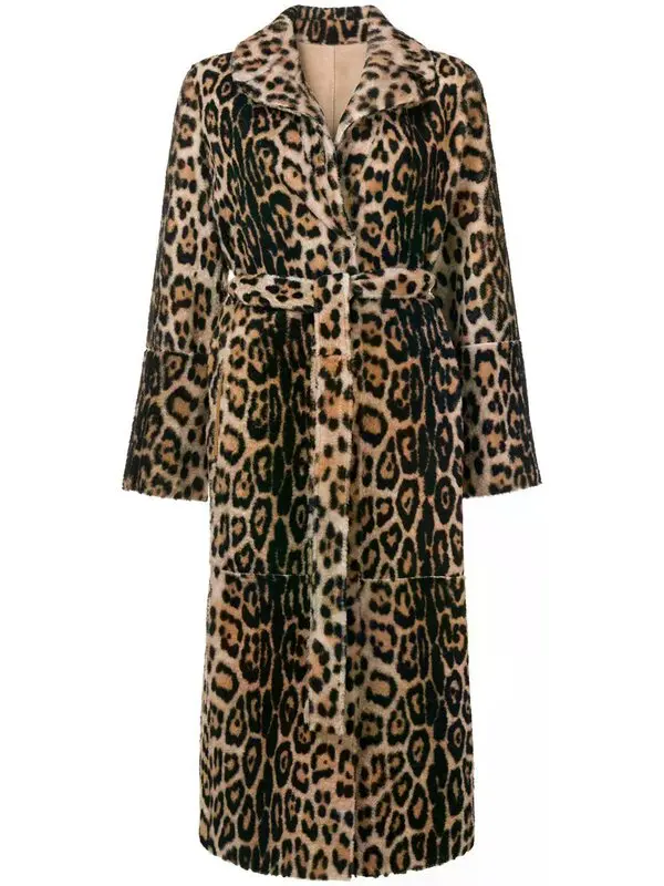 YVES SALOMON Leopard Print Fur Coat