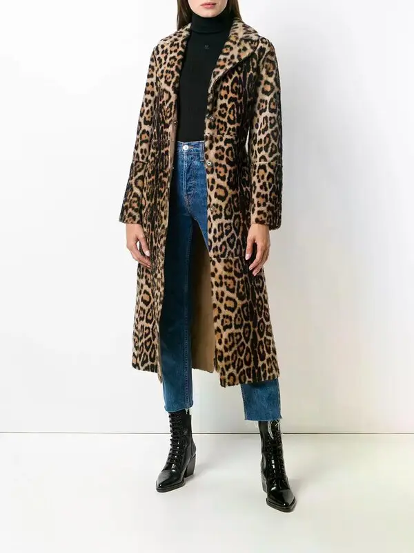 YVES SALOMON Leopard Print Fur Coat