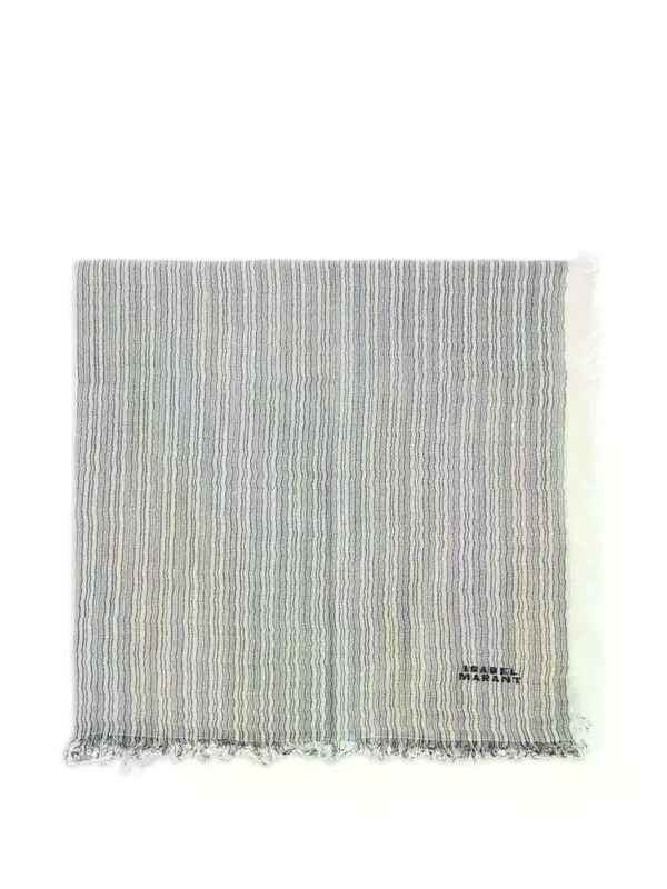 Isabel Marant Zenila Striped Fringed Scarf - White