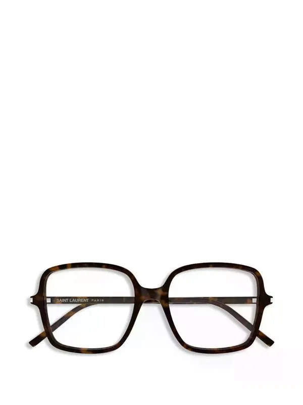 Saint Laurent Square Frame Eyeglasses - Brown