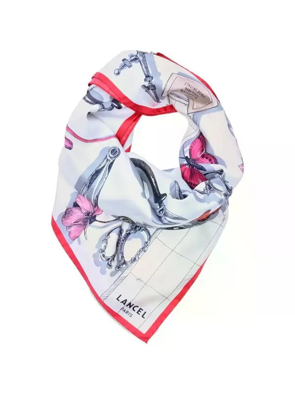 LANCEL Printed Silk Square Scarf