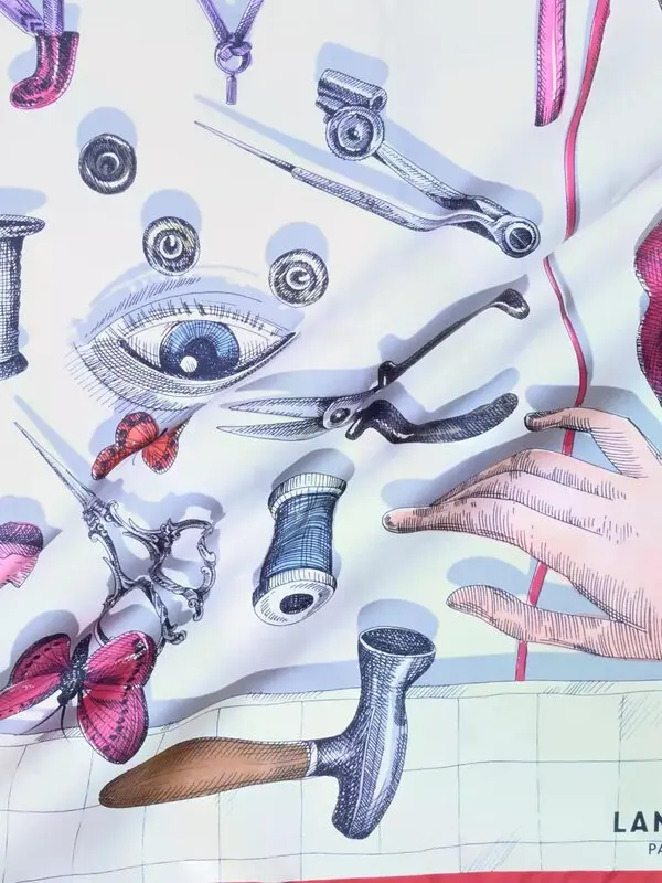 LANCEL Printed Silk Square Scarf