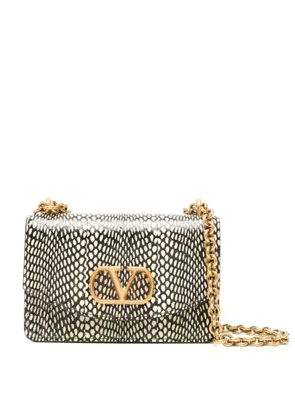 Valentino Garavani Vlogo Signature Chain Shoulder Bag - Black