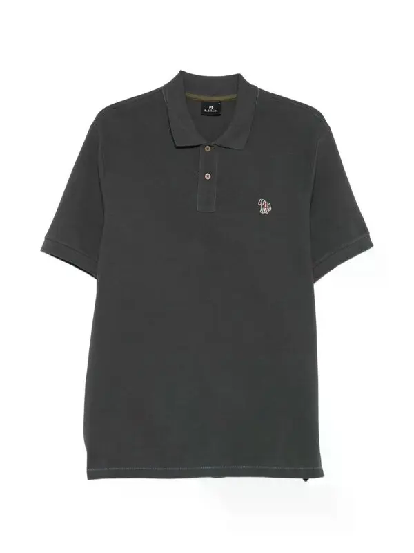 Paul Smith Zebra-patch Regular-fit Polo Shirt - Grey
