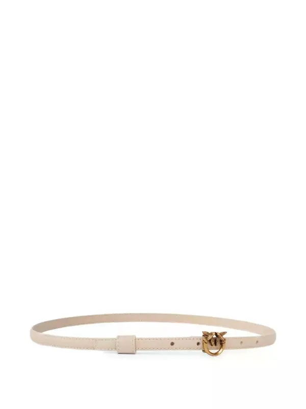 Pinko Love Birds Buckle Skinny Belt - Neutrals