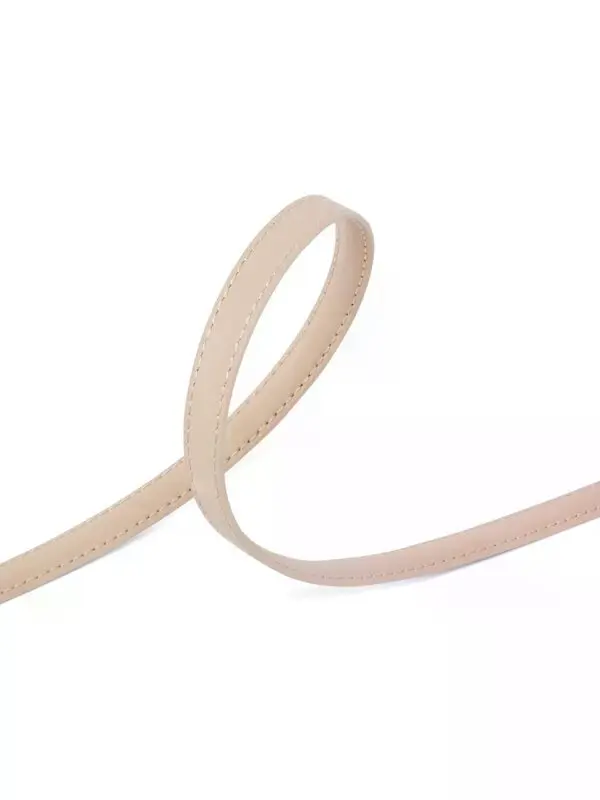 Pinko Love Birds Buckle Skinny Belt - Neutrals