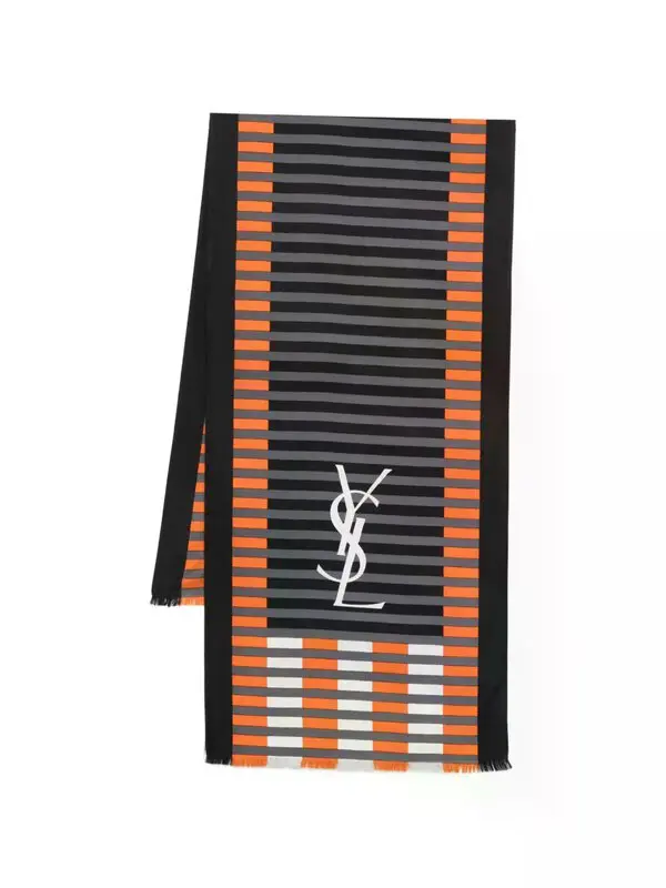 Saint Laurent 1970s Logo-motif Scarf - Black