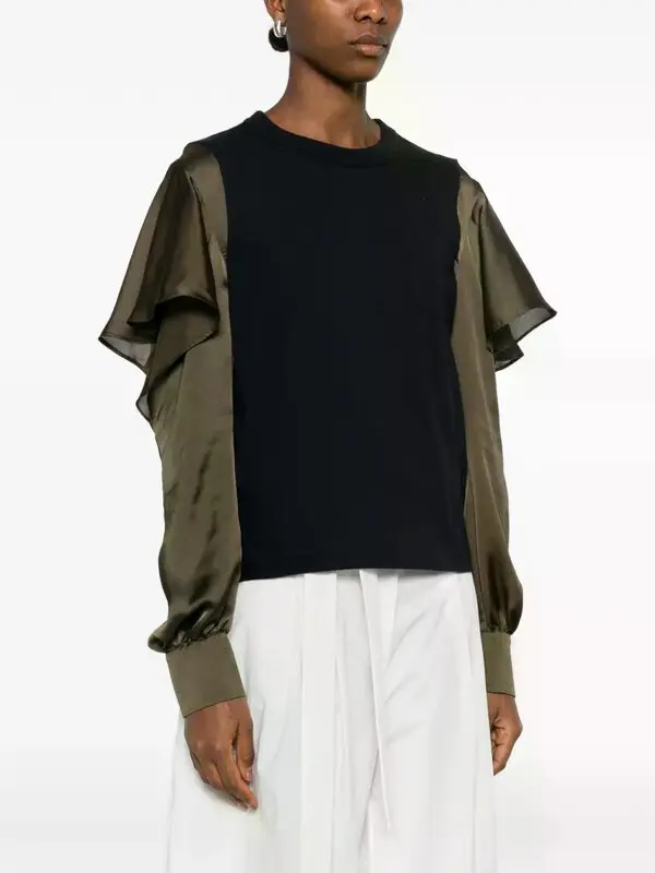 Sacai Ruffled Long-sleeve Blouse