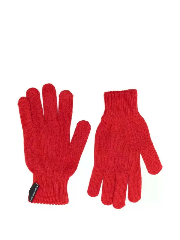 Dolce & Gabbana Knitted Gloves - Red