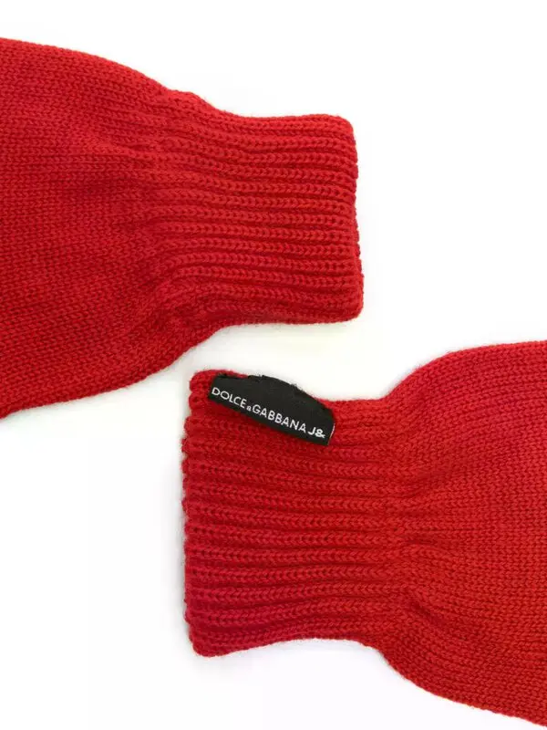 Dolce & Gabbana Knitted Gloves - Red