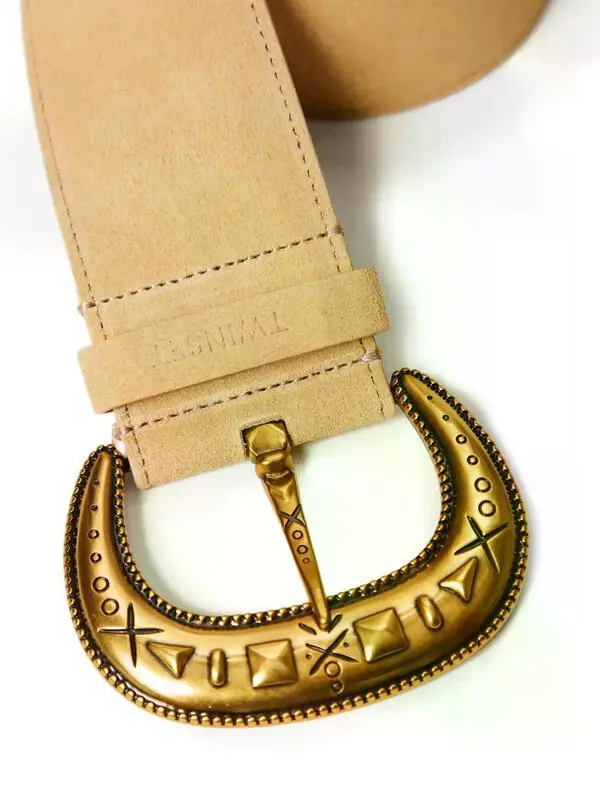 TWINSET Suede Belt With Gold-tone Hardware