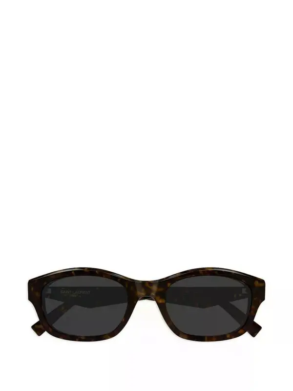 Saint Laurent Geometric-frame Tortoiseshell Sunglasses - Brown